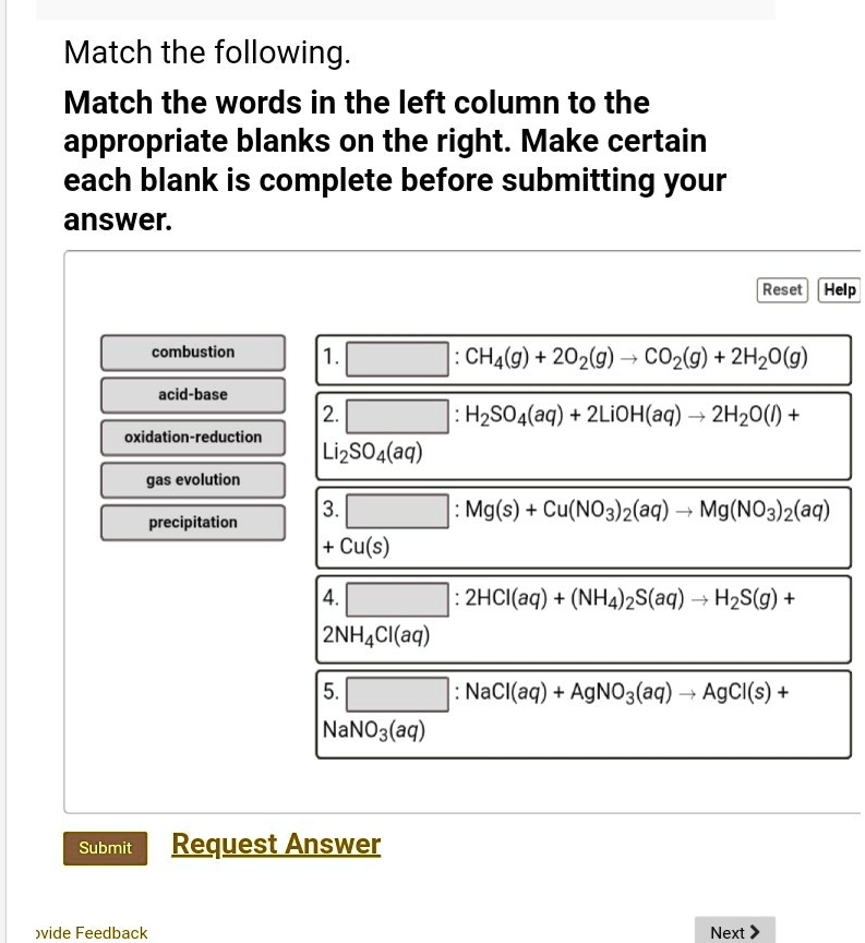 SOLVED: Match the following: Match the words in the left column to the appropriate blanks on the ...