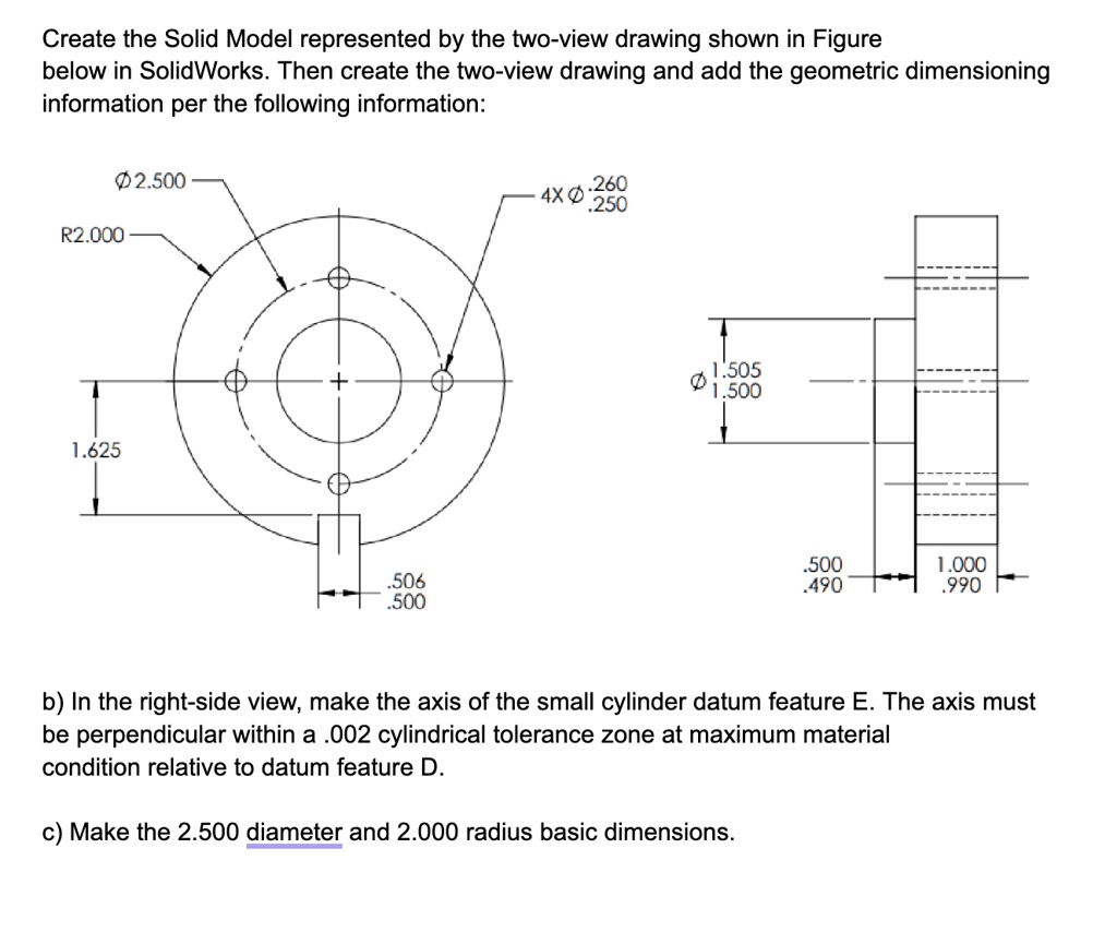 SOLVED: Create the Solid Model represented by the two-view drawing shown in Figure below in ...