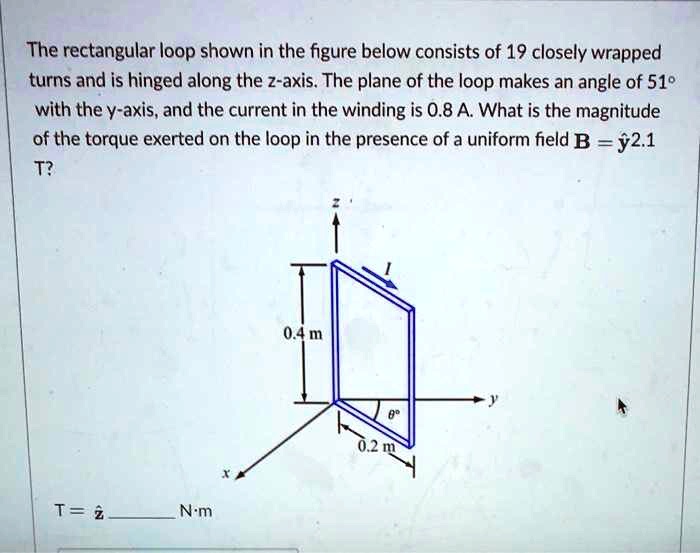 SOLVED: The rectangular loop shown in the figure below consists of 19 closely wrapped turns and ...