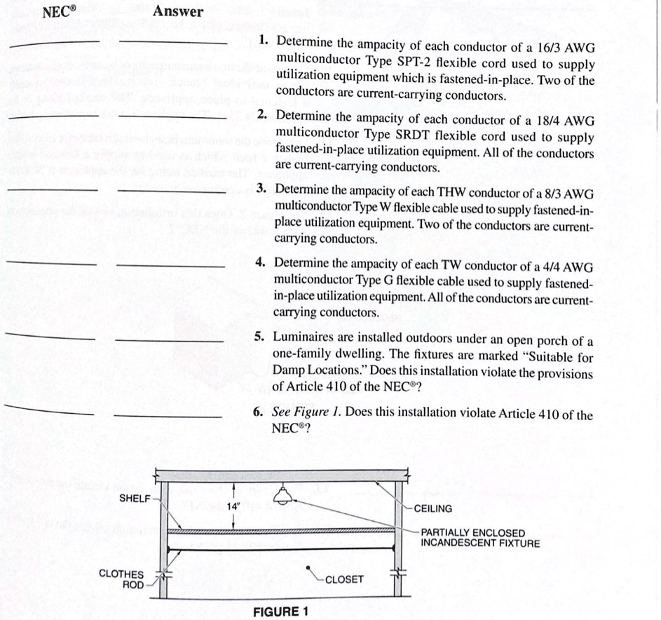 NEC® Answer 1. Determine the ampacity of each conductor of a 16/3 AWG ...