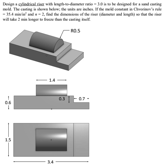 SOLVED: Design a cylindrical riser with a length-to-diameter ratio of 3 ...