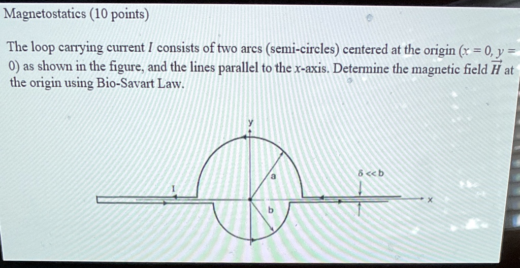 Magnetostatics (10 points) The loop carrying current I consists of two ...