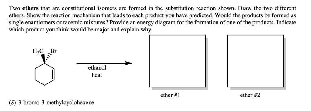 Two ethers that are constitutional isomers are formed in the...