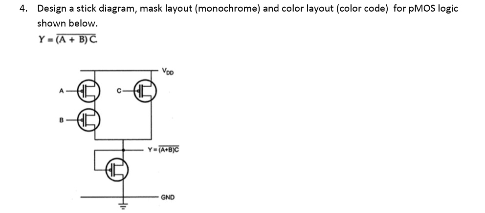 VIDEO solution: 4. Design a stick diagram, mask layout (monochrome ...