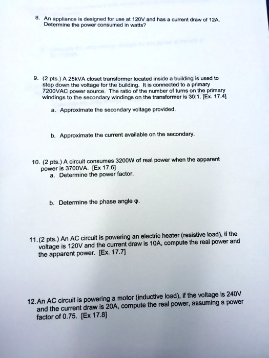 SOLVED Determine The Power Consumed In Watts A 25 KVA Closet solved-determine-the-power-consumed-in-watts-a-25-kva-closet