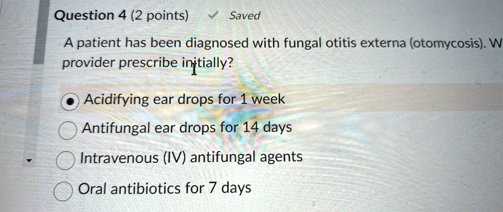 SOLVED: Question 4 (2 points) Saved A patient has been diagnosed with ... SOLVED: Question 4 (2 points) Saved A patient has been diagnosed with ...