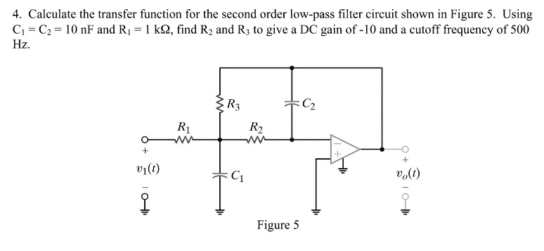 4 calculate the transfer function for the second order low pass filter ...