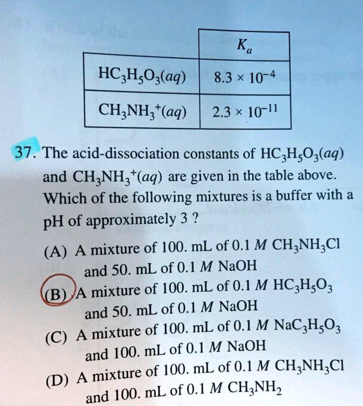 SOLVED: HC2H3O2(aq) 8.3 * 10^-4 CH3NH3+(aq) 2.3 * 10^-11 The acid ...