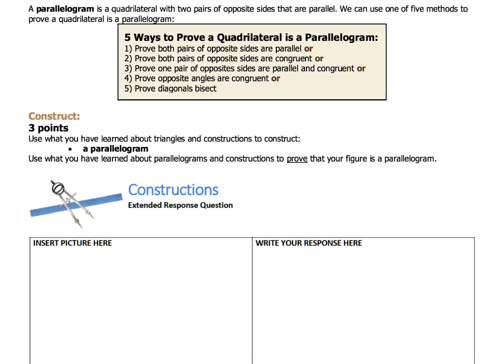 Parallelogram is quadrilateral with two pairs of opposite...