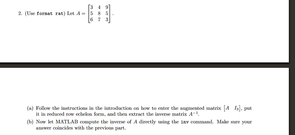 use format rat let a follow the instructions in the introduction on how to enter the augmented ...