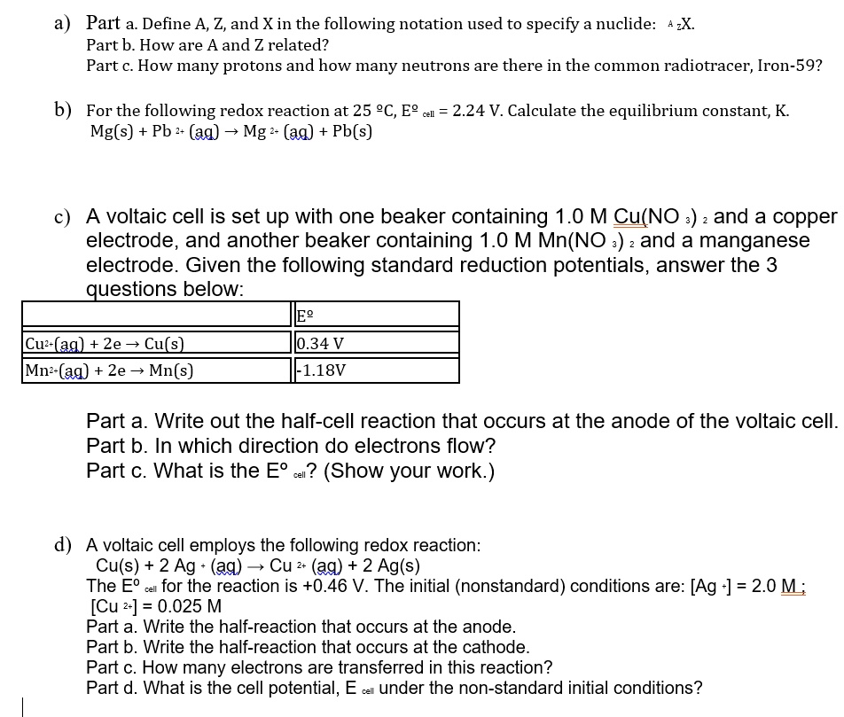 SOLVED: Part a. Define A, Z, and X in the following notation used to specify a nuclide: X. Part ...