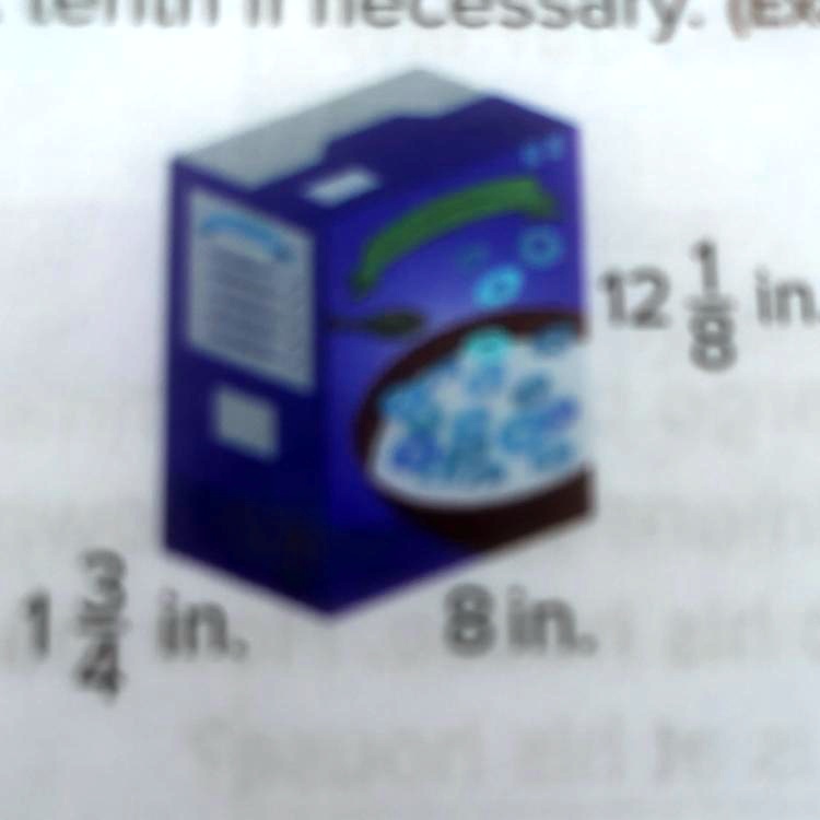 2 a cereal box is in the shape of a rectangular prism what is the ...