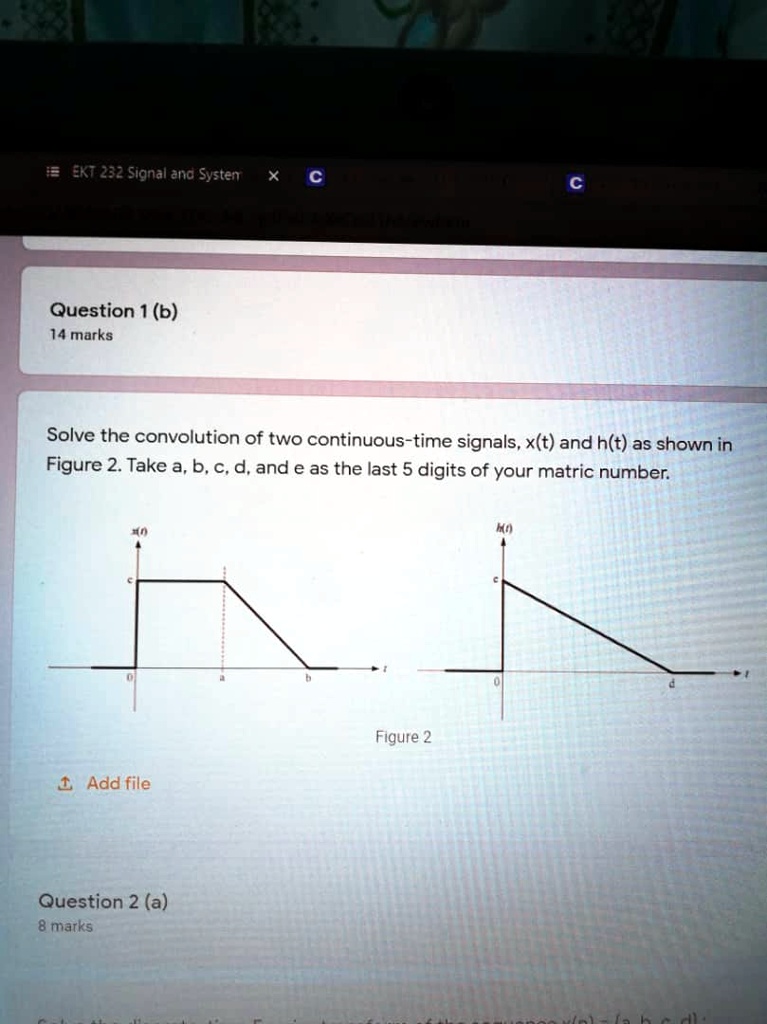 SOLVED: FEKT 232 Signal and Systen Question 1 (b) 14 marks Solve the ...