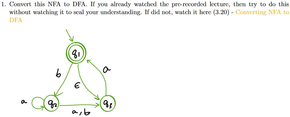 convert this nfa non deterministic finite automaton to a dfa ... convert this nfa non deterministic finite automaton to a dfa ...