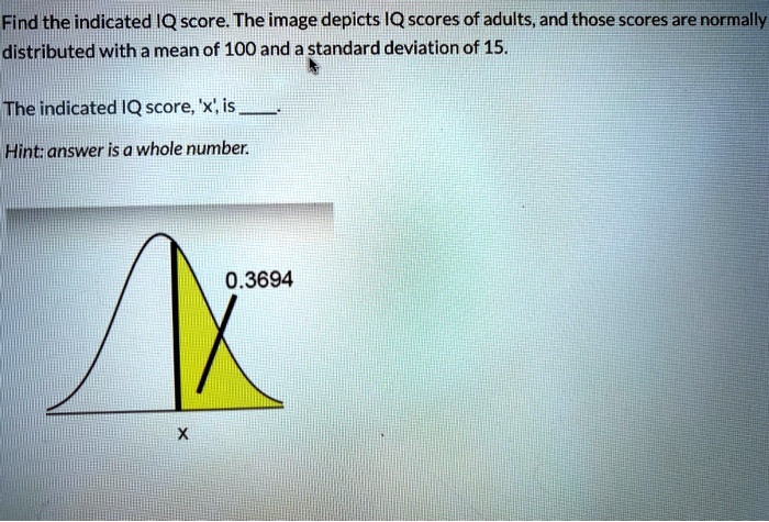 SOLVED: Find the indicated IQ score. The image depicts IQ scores of adults, and those scores are ...