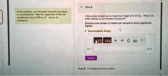 SOLVED: In this problem, you will apply kinematic equations to a ...