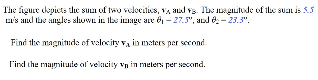 SOLVED: "I'm having trouble with these problems, please help The figure depicts the sum of two ...