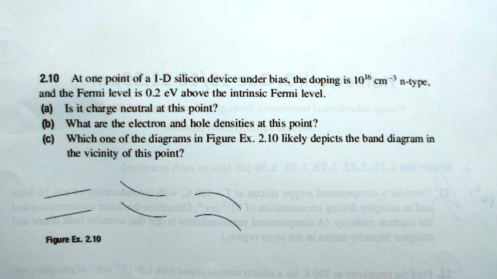 2.10 At one point of a 1-D silicon device under bias, the doping is 10 ...