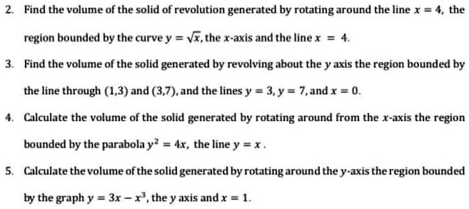 find the volume of the solid of revolution generated by rotating around ...