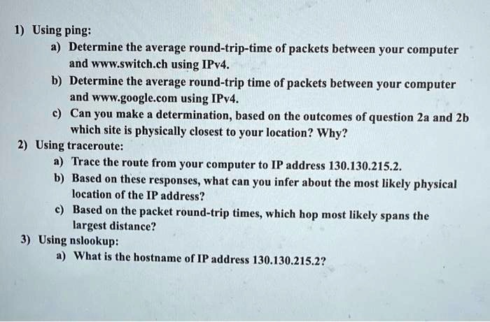 SOLVED: On Mac, please answer fast. Using ping: Determine the average ...