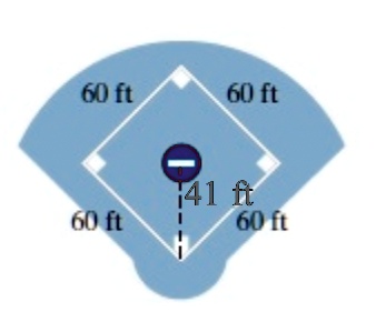 a school softball diamond is a square 60 ft on a side the pitchers ...