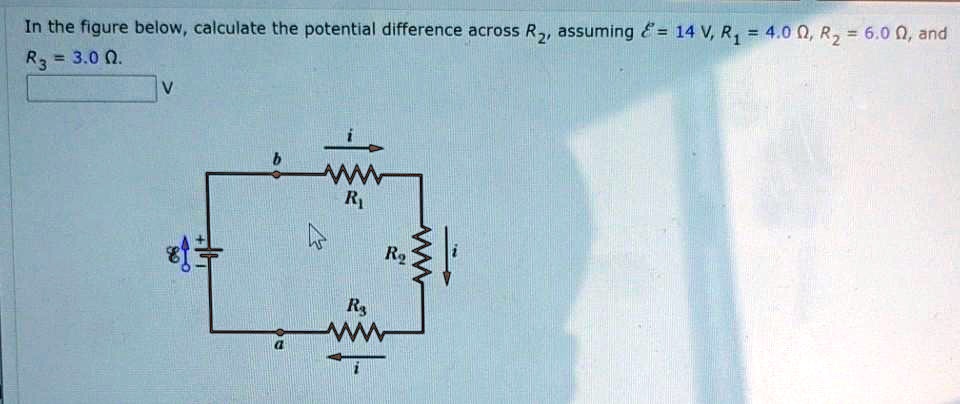 in the figure below calculate the potential difference across r2 ...