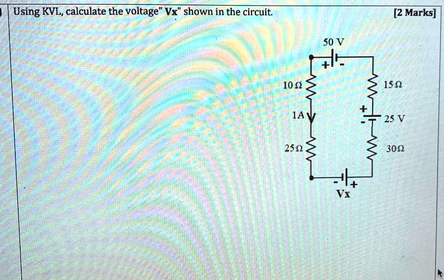 SOLVED: Using KVL, calculate the voltage Vx SOLVED: Using KVL, calculate the voltage Vx