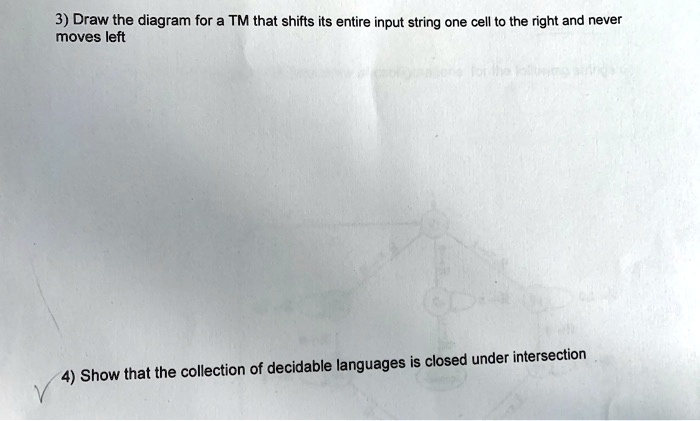 SOLVED: Please give brief explanation. 3) Draw the diagram for a TM ...
