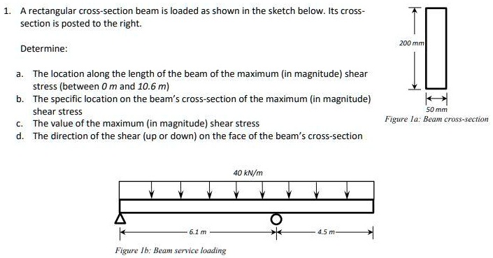 SOLVED: A rectangular cross-section beam is loaded as shown in the sketch below. Its cross ...