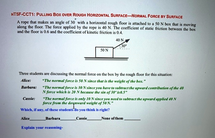 ntsf ccti pulling box over rough horizontal surfacenormal force by ...