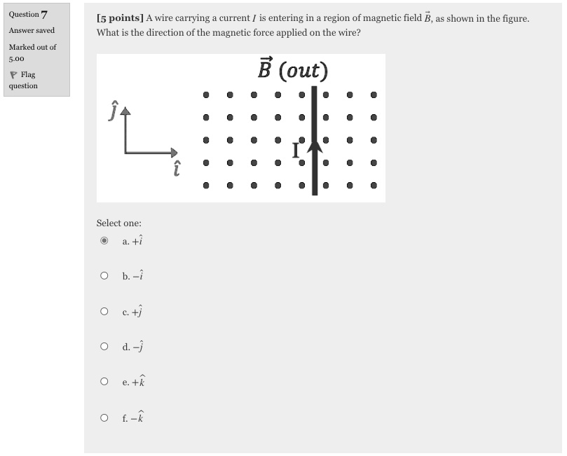 SOLVED:Question [5 points] A wire carrying - current _ entering region ...