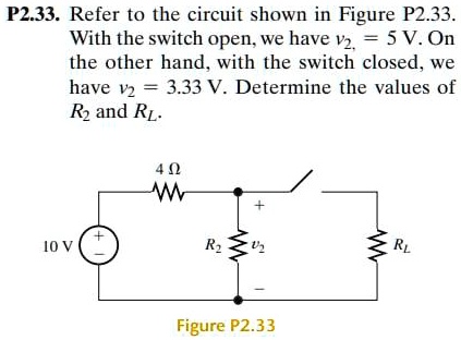 [GET ANSWER] P2.33. Refer to the circuit shown in Figure P2.33. With ...