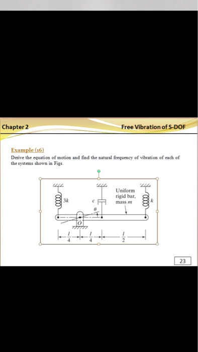 chapter2 free vibration ofs dof example16 derive the equation of motion and find the natural ...
