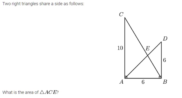 Two right triangles share a side as...