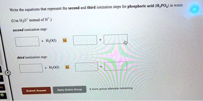 the second and third ionization steps for phosphoric acid hpo4 in water ...