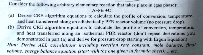 SOLVED: Consider the following arbitrary elementary reaction that takes ...