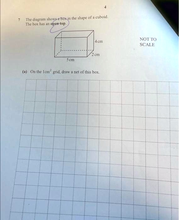 7 the diagram shows a box in the shape of a cuboid the box has an open ...