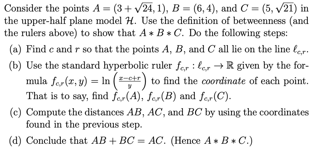 Solved Consider The Points A 3 V241 B 64 And C 5v21