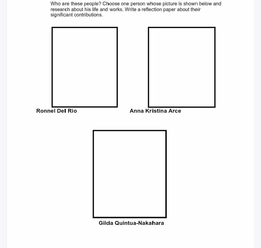 Who are these people? Choose one person whose picture is shown below ...