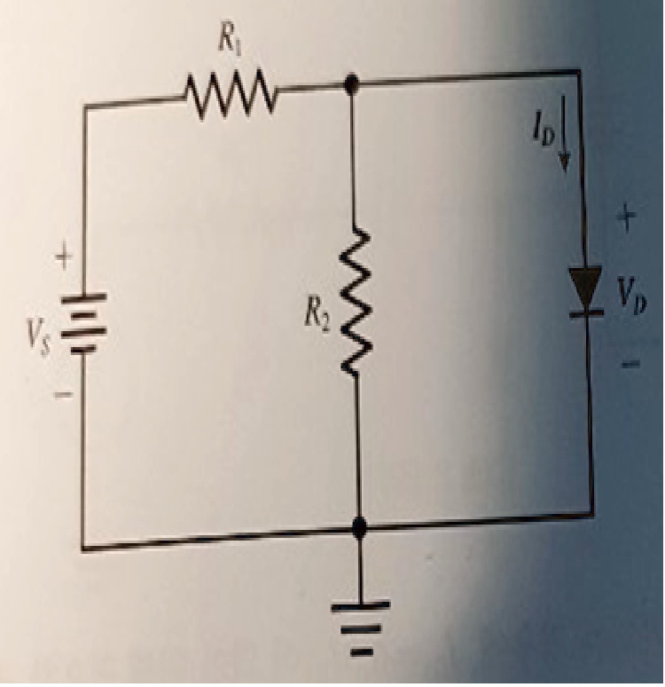 SOLVED: Find the voltage and current of the diode in the circuit. However, R1 = 80KÎ©, R2 = 50KÎ ...