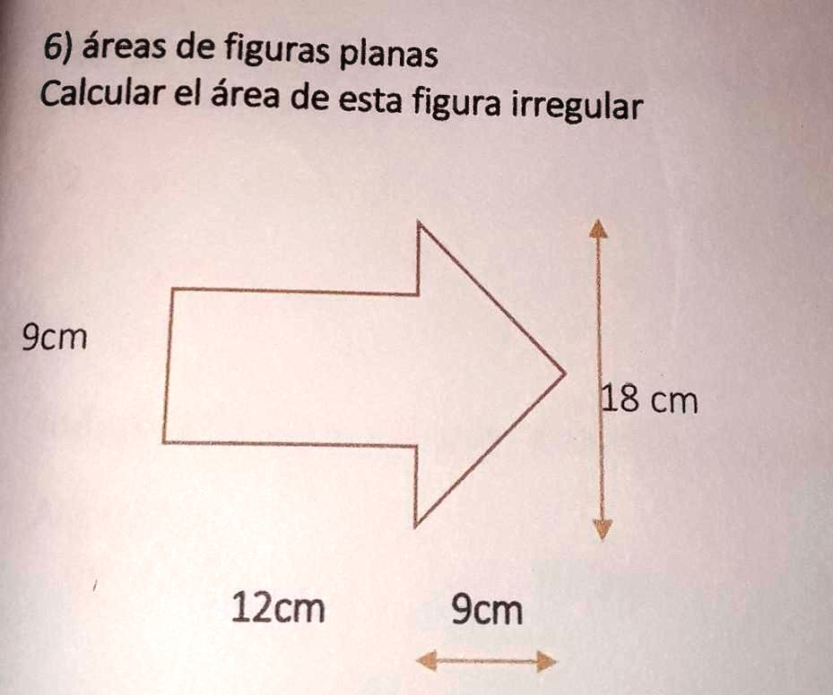 SOLVED: calcula el área de esta figura irregular 6) áreas de figuras ...