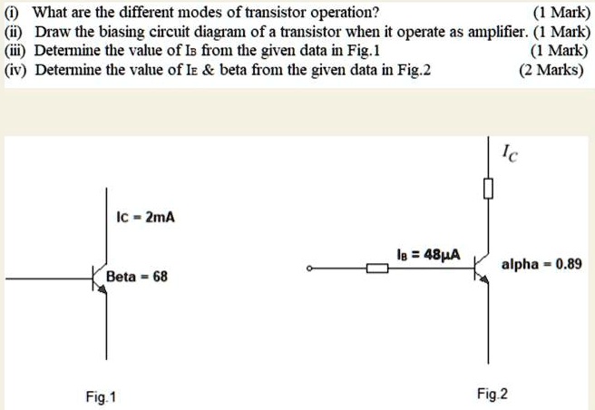 SOLVED: What are the different modes of transistor operation? 1 Mark ii. Draw the biasing ...