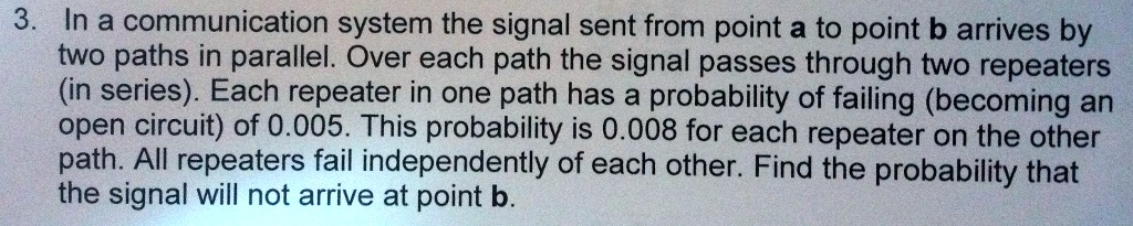 SOLVED: In a communication system, the signal sent from point A to ...