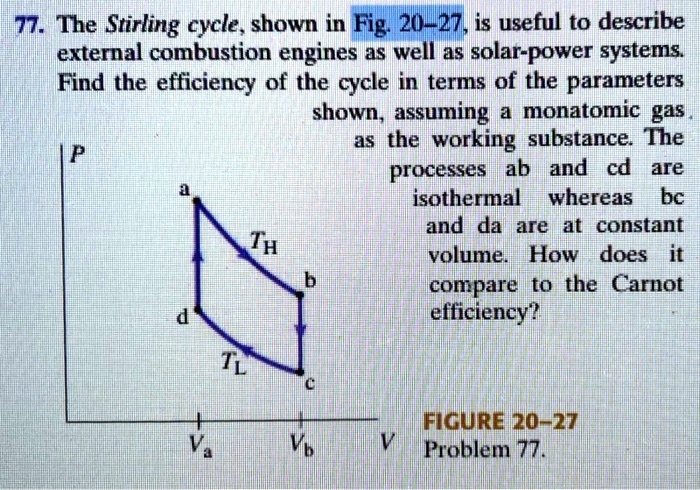 77 the stirling cycle shown in fig 20 27 is useful to describe external combustion engines as ...