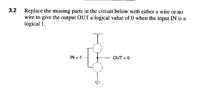 32 replace the missing parts in the circuit below with either a wire or ...