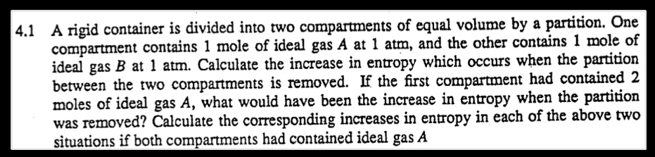 17 4.1 A rigid container is divided into two compartments of equal volume by a partition. One ...