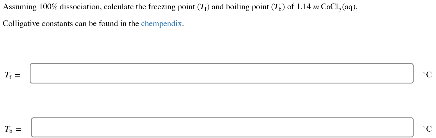 SOLVED: Assuming 100 % dissociation, calculate the freezing point (Tf ...