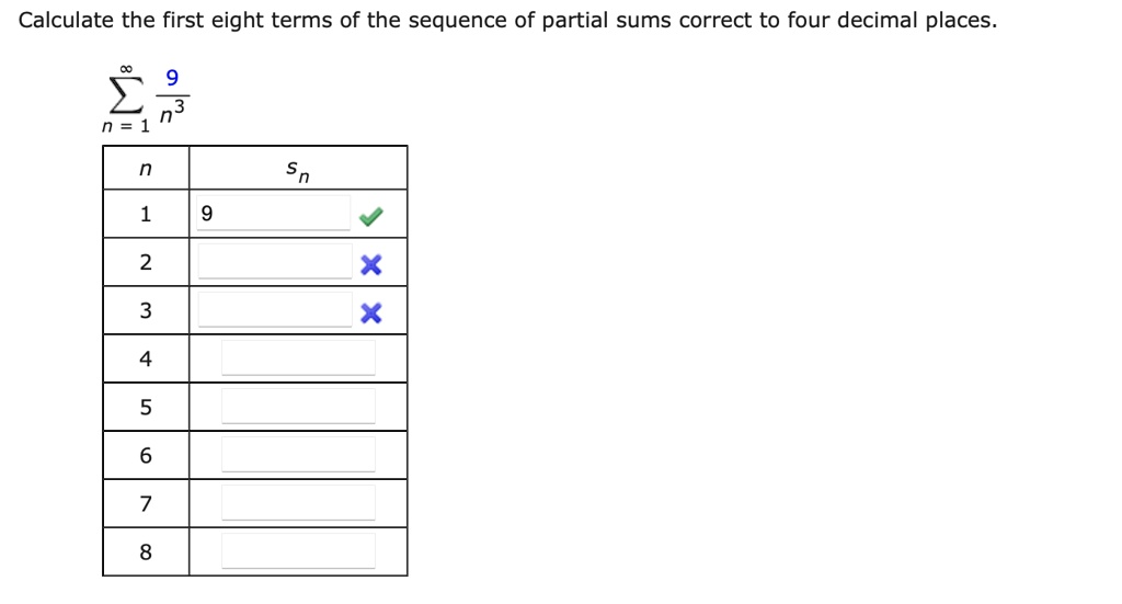 [GET ANSWER] Calculate the first eight terms of the sequence of partial ...