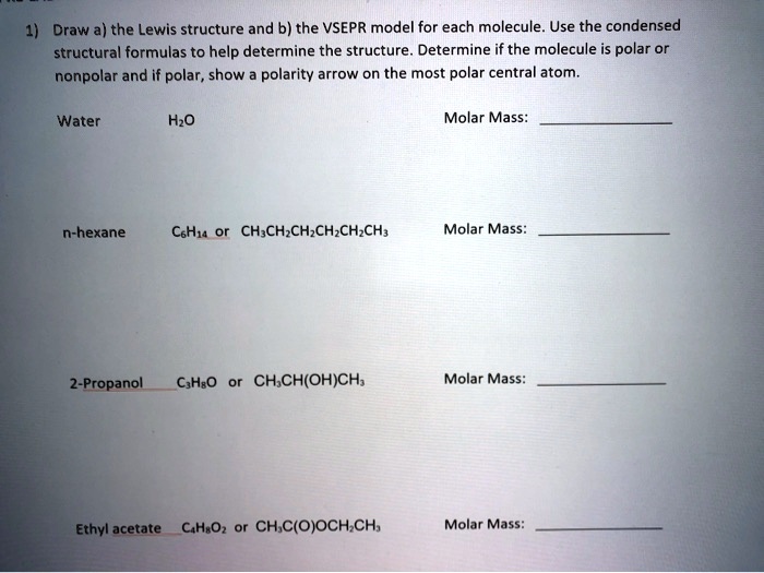 Solved Draw A The Lewis Structure And B The Vsepr Model For Each