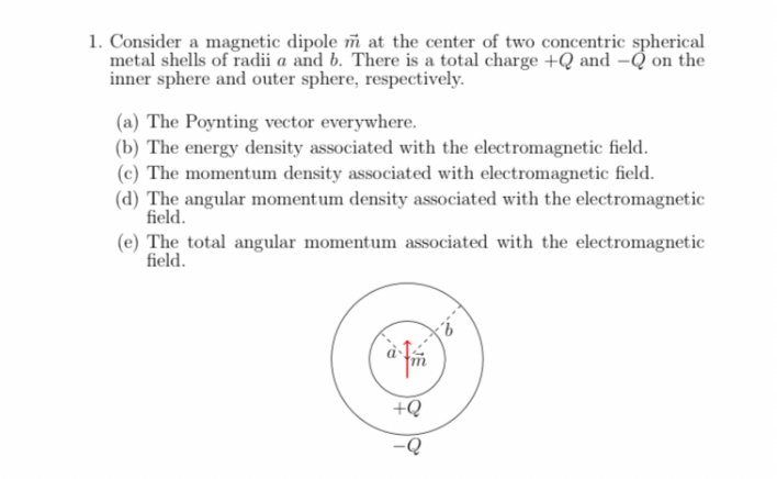 SOLVED: 1. Consider a magnetic dipole m⃗ at the center of two ...